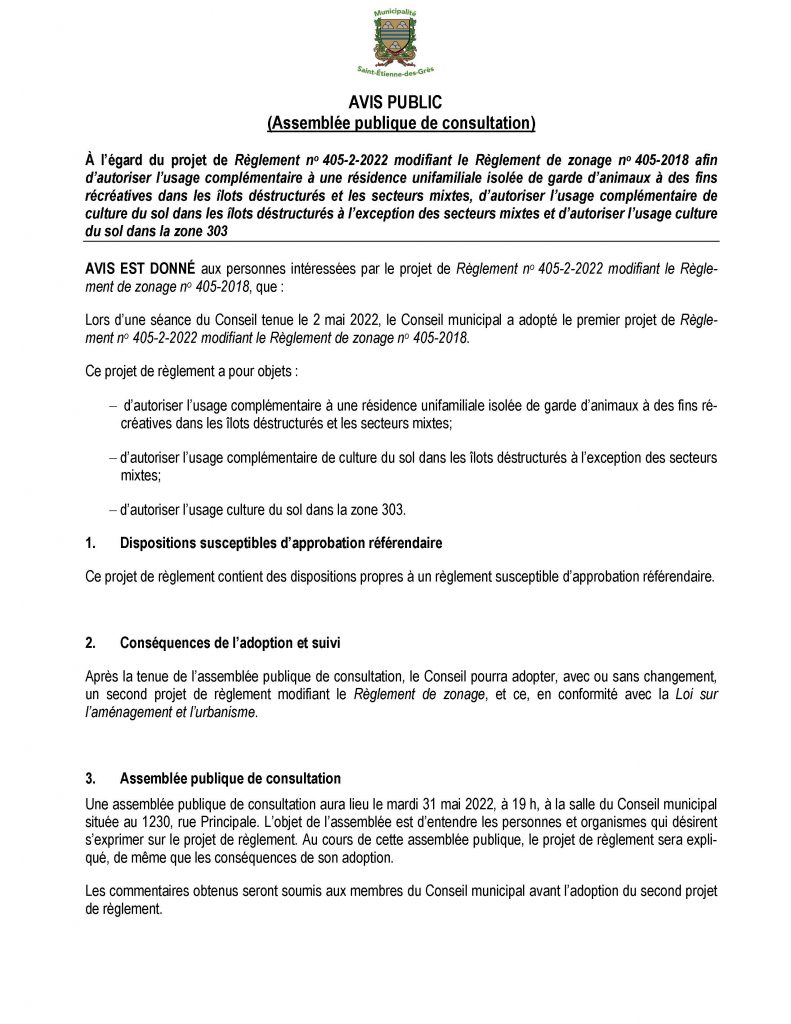 Avis public APC 12 pts signé_Page_1 | Municipalité de Saint-Étienne-des ...